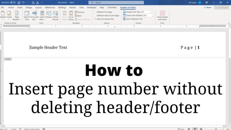 Insert Page Number In Word Without Deleting Header footer PickupBrain Be Smart